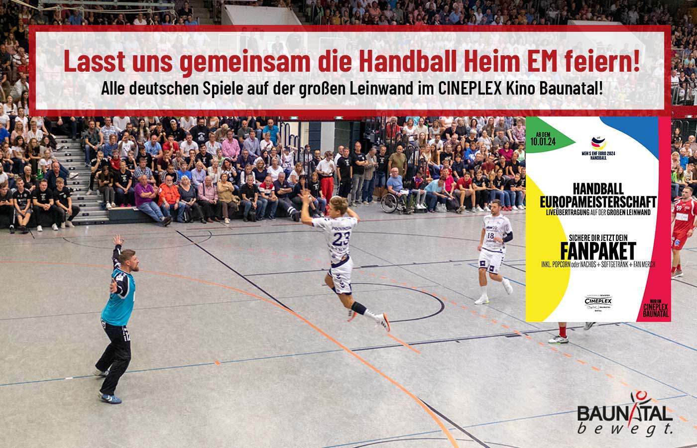 Gemeinsam HANDBALL HEIM EM feiern - deutsche Spiele im Cineplex Baunatal